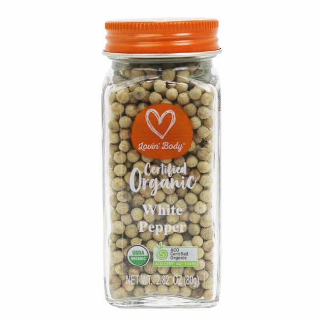 LB ORGANIC WHITE PEPPER 80G : Forestway Fresh Online Store